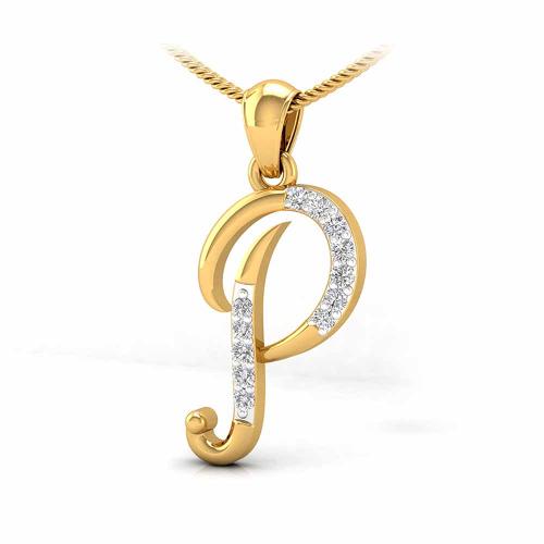 P Alphabet Locket With Chain
